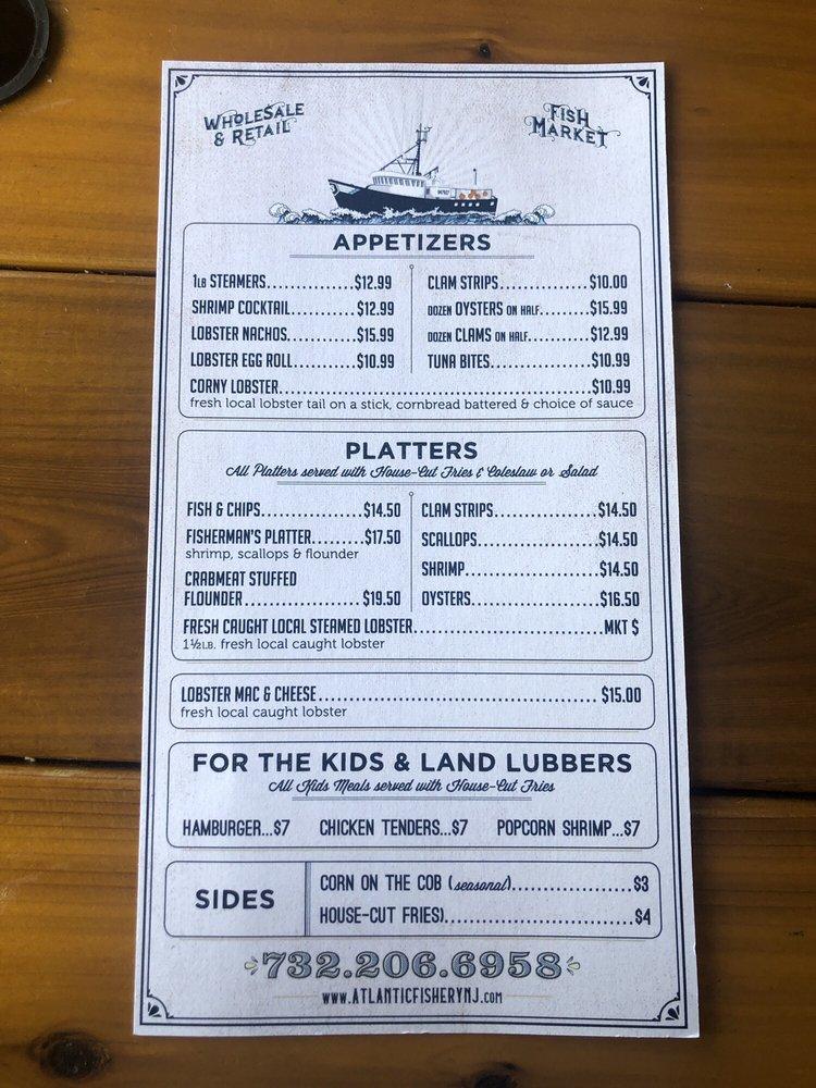 Menu at Atlantic Offshore Fishery restaurant, Point Pleasant Beach