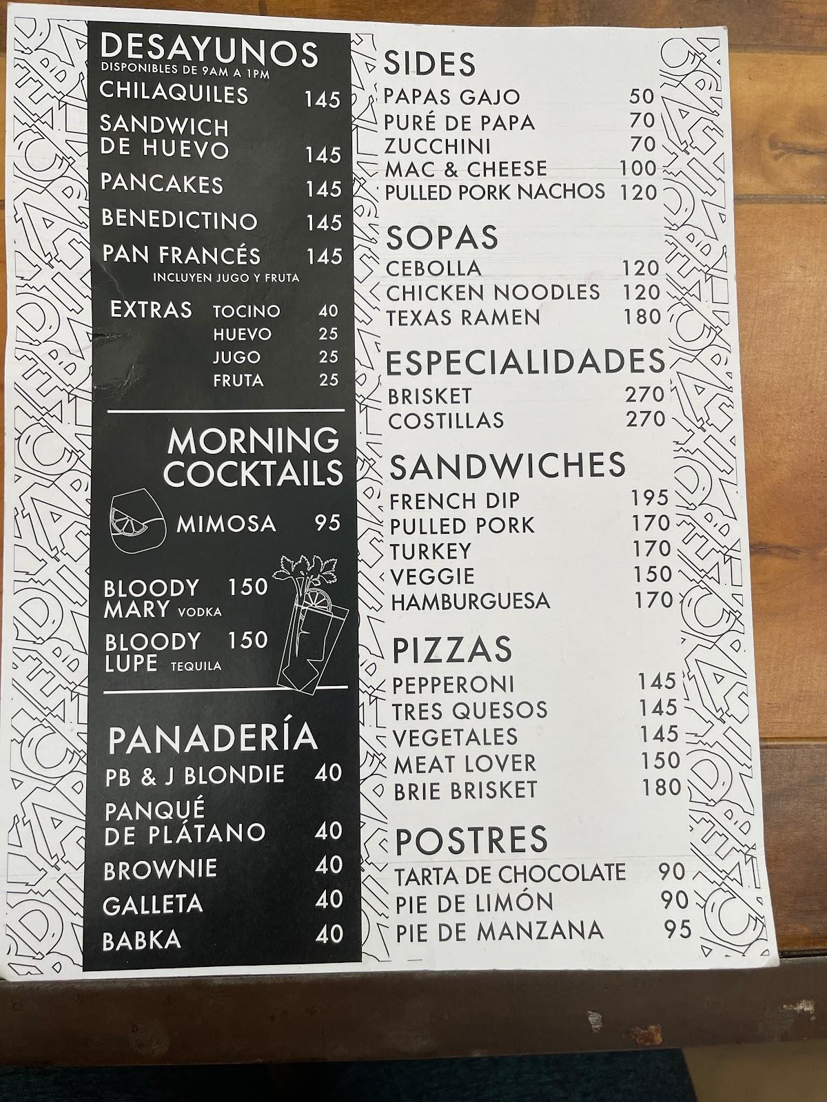 Menu at The Backyard BBQ, Mexico City, Acapulco 51