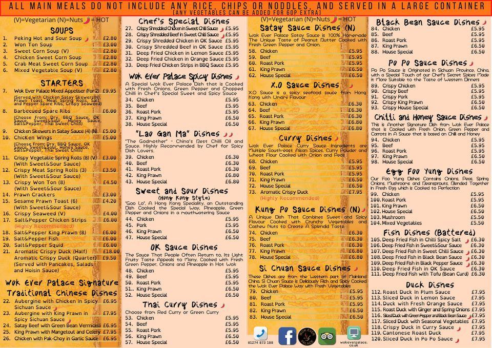 Menu at Wok Ever Palace pub & bar, Cleckheaton