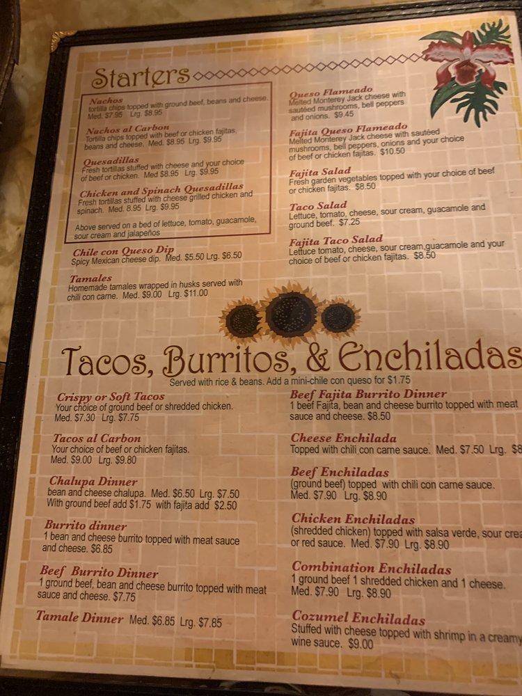 Menu at Las Flores restaurant, Alvin, 306 E House St