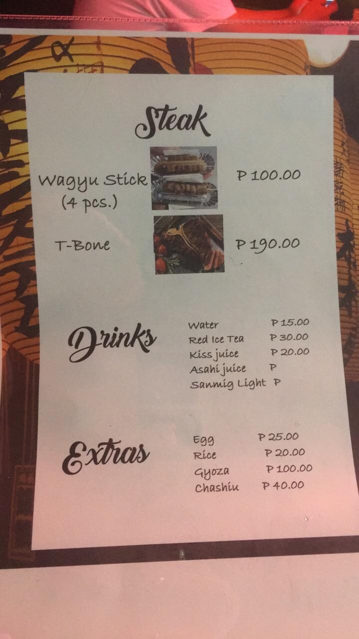 Menu at Ama Ramen (Men at Steak restaurant, Antipolo
