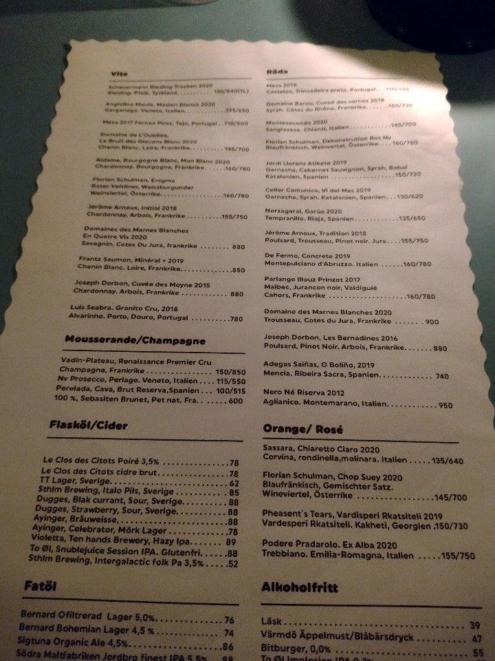 Menu at Bistro Bananas pub & bar, Stockholm