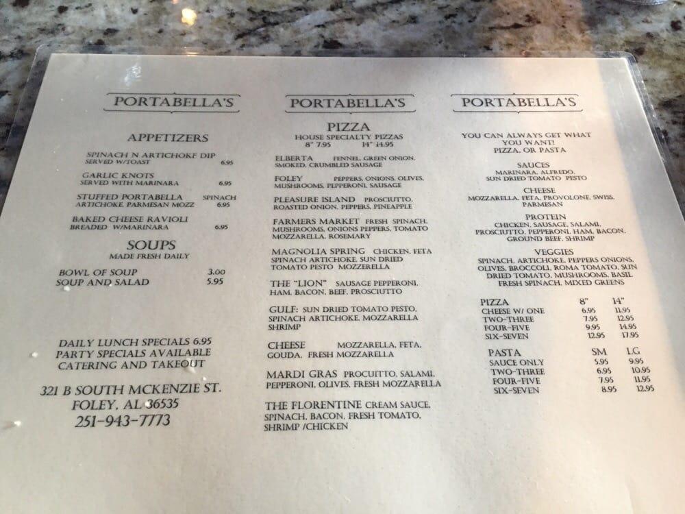Portabellas Foley Al Menu at Declan Goodisson blog