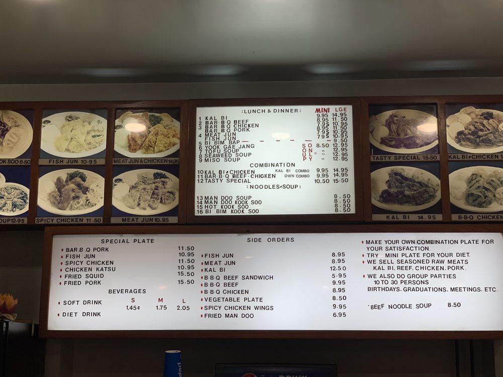 Menu at Tasty Korean BBQ, Kaneohe