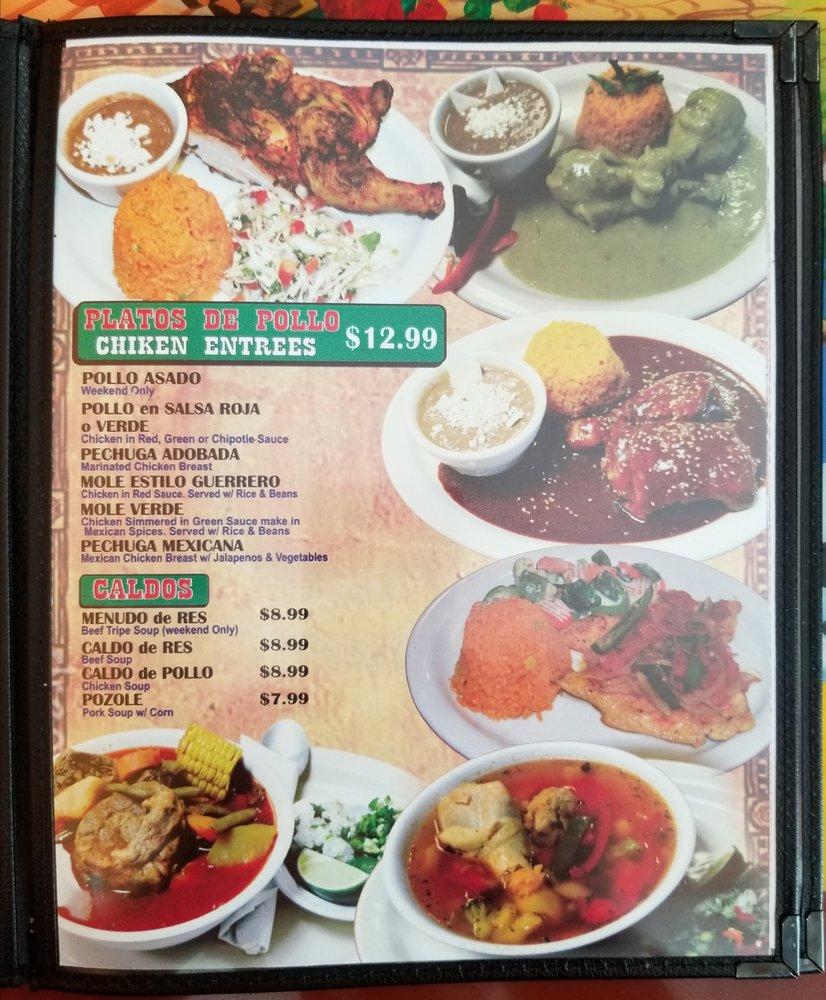 Menu at Tortilleria Restaurant El Progreso, Orlando