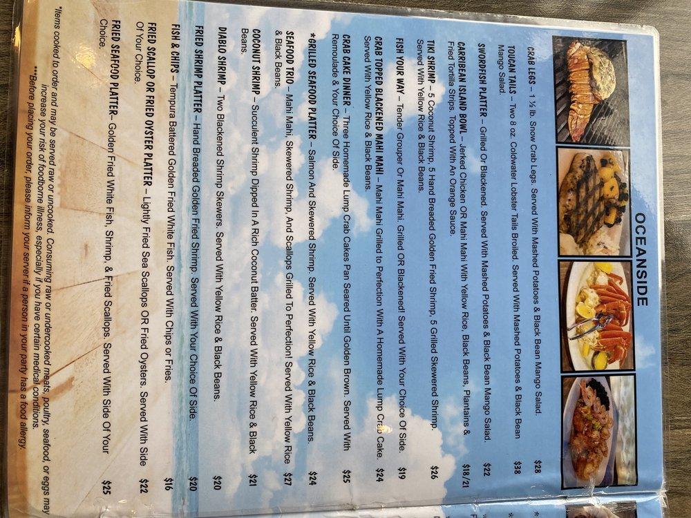 Menu at Toucan's Lakefront pub & bar, Mooresville