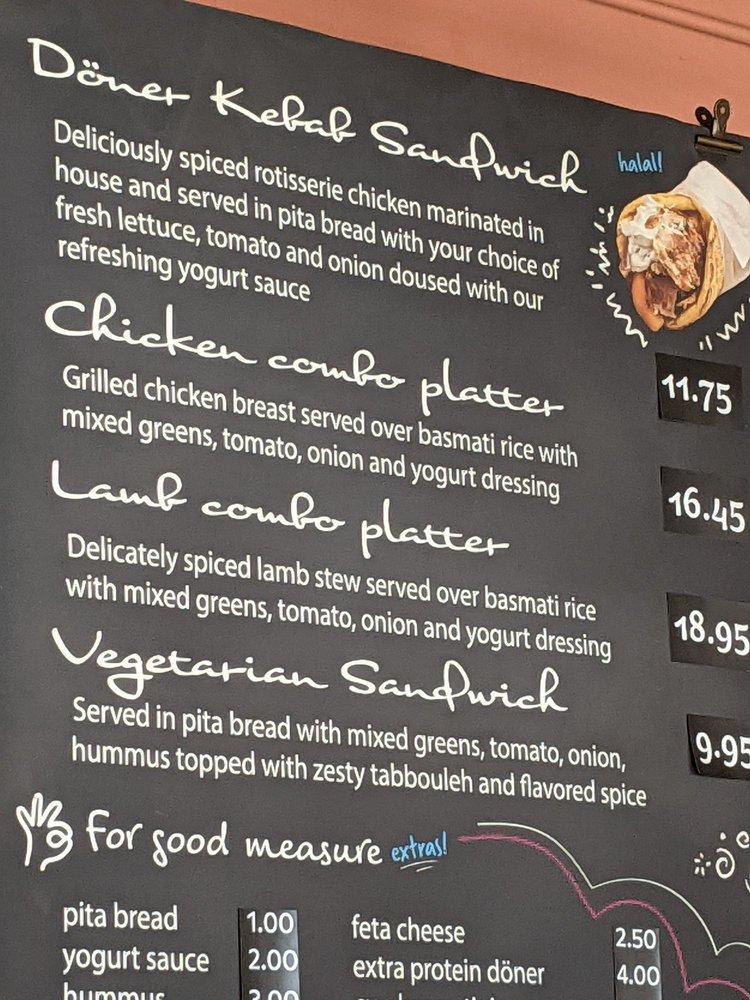 Menu at Turkish Delight restaurant, Seattle