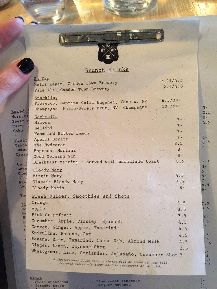 Menu at Caravan King's Cross Restaurant, London, 1 Granary Square