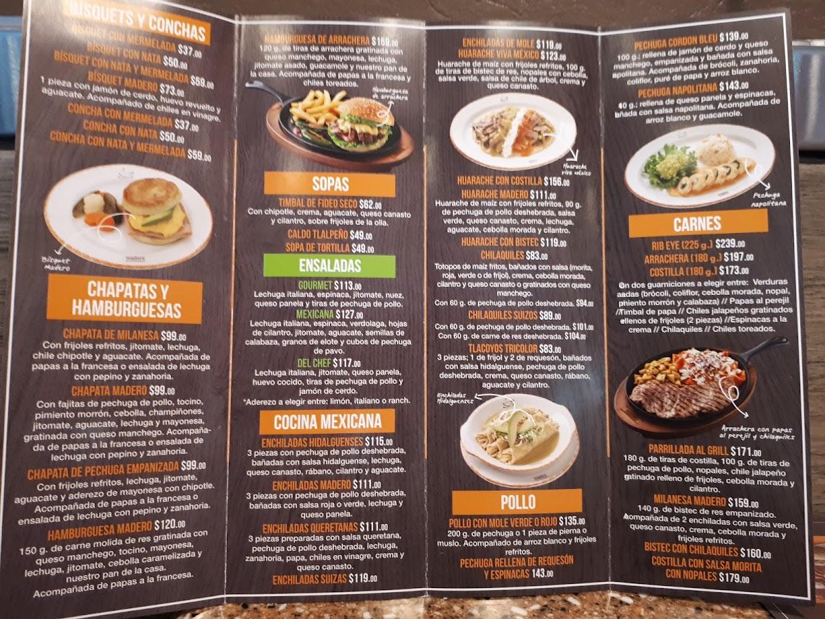 Carta de Madero Restaurante - Irapuato, Irapuato