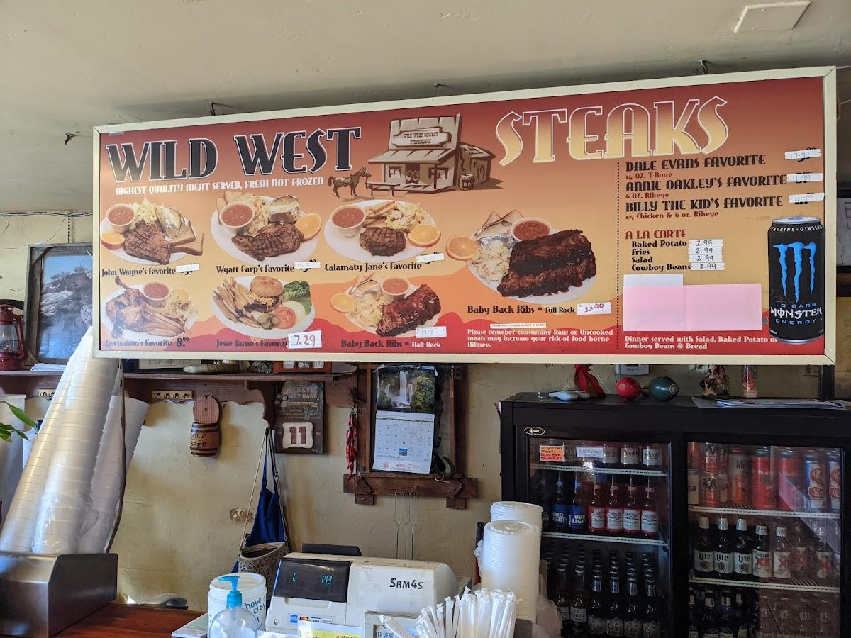 Menu at Wild West Cowboy Steakhouse, Buckeye
