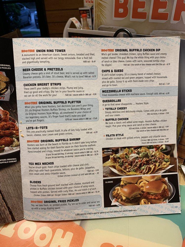 Carta del pub y bar Hooters, Ocala, SW 27th Ave
