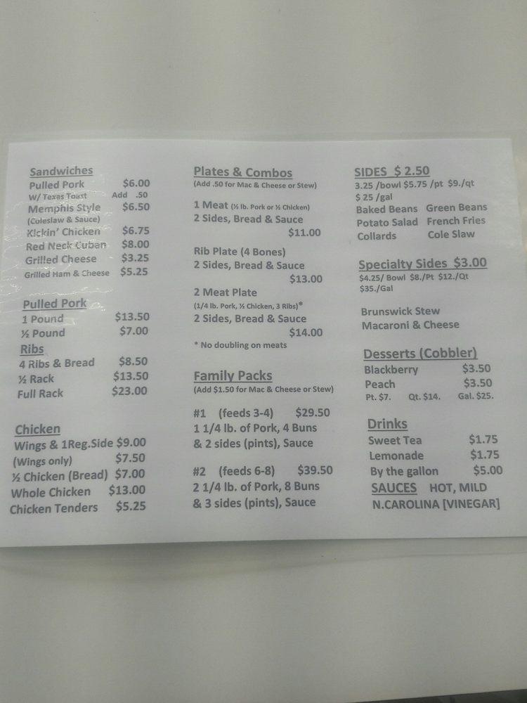 Menu at Tipsy Pig BBQ, Lawrenceville