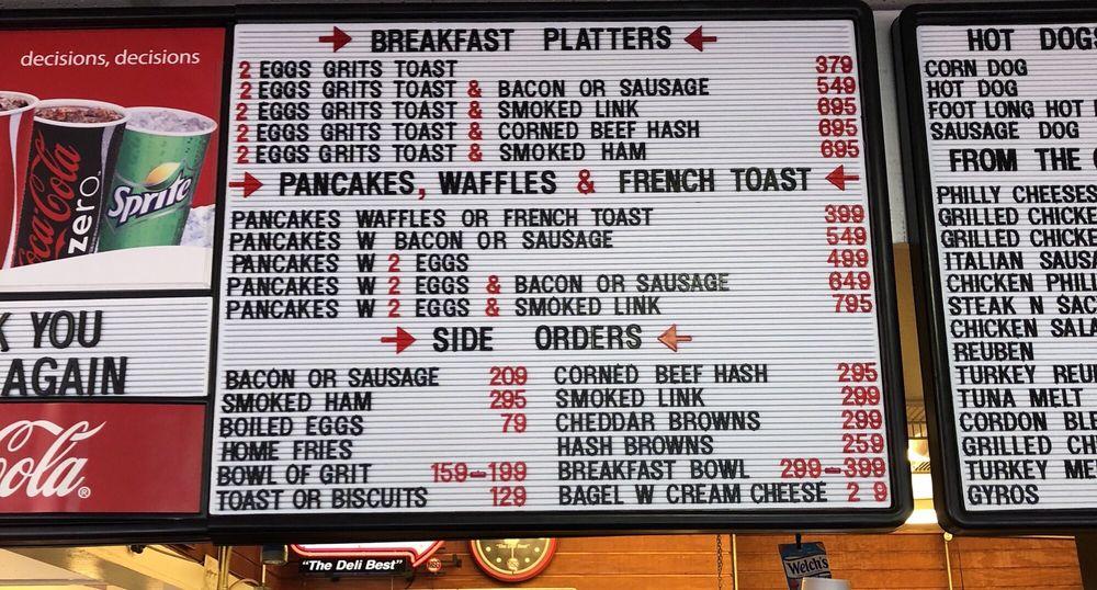 Menu at Adam's Sandwich Shoppe restaurant, Jacksonville