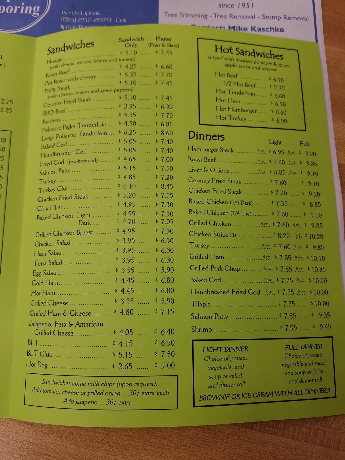 Menu at Country Cupboard restaurant, Streator, 124 S Vermillion St