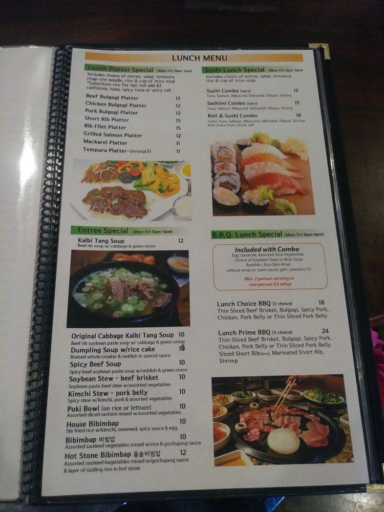 Menu at Kalbi King Korean BBQ & Sushi, Bakersfield