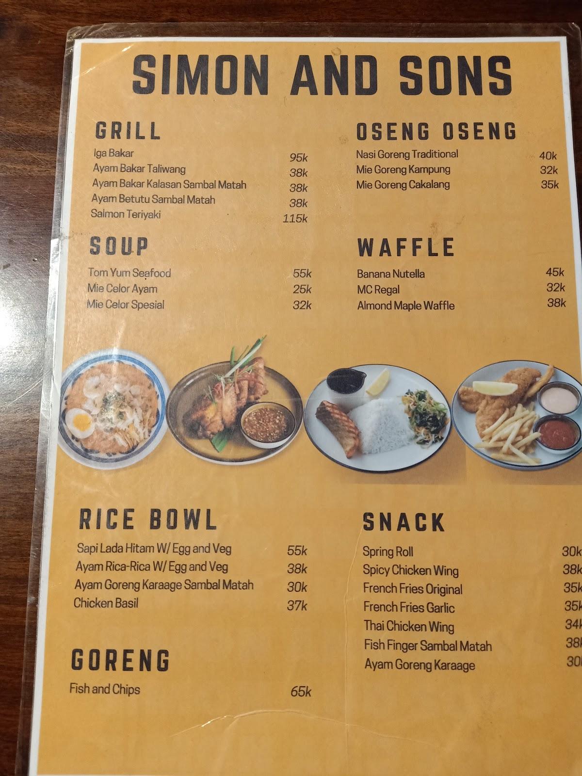 Menu at Simon & Sons Coffee And Bakery, Jambi, Jl. Gajah Mada No.1