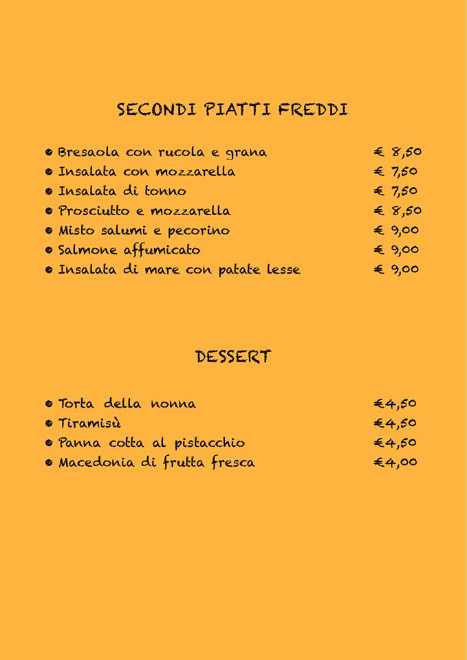Menu da Ristorante Bar Trattoria La Zambra, Vico D'elsa