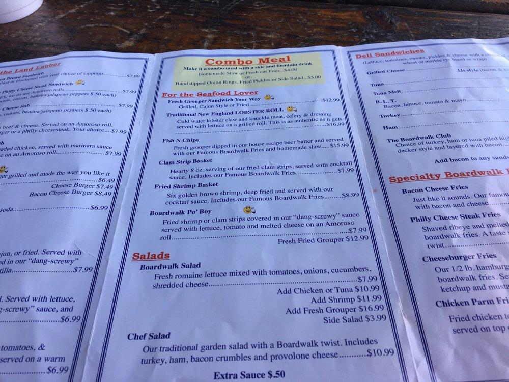 Menu at The Boardwalk Grill restaurant, Madeira Beach, 204 johns pass ...