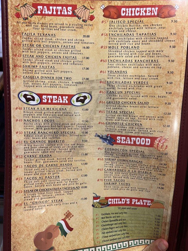 Carta de Yucatan Restaurant, Coshocton