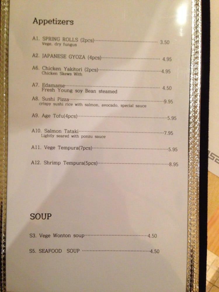 Menu at Japan Go Sushi restaurant, Moncton