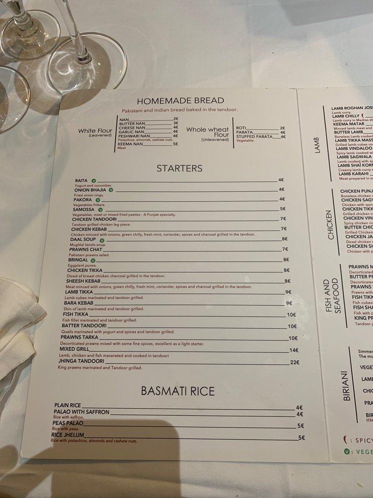 Menu au New Jawad Richelieu restaurant, Paris