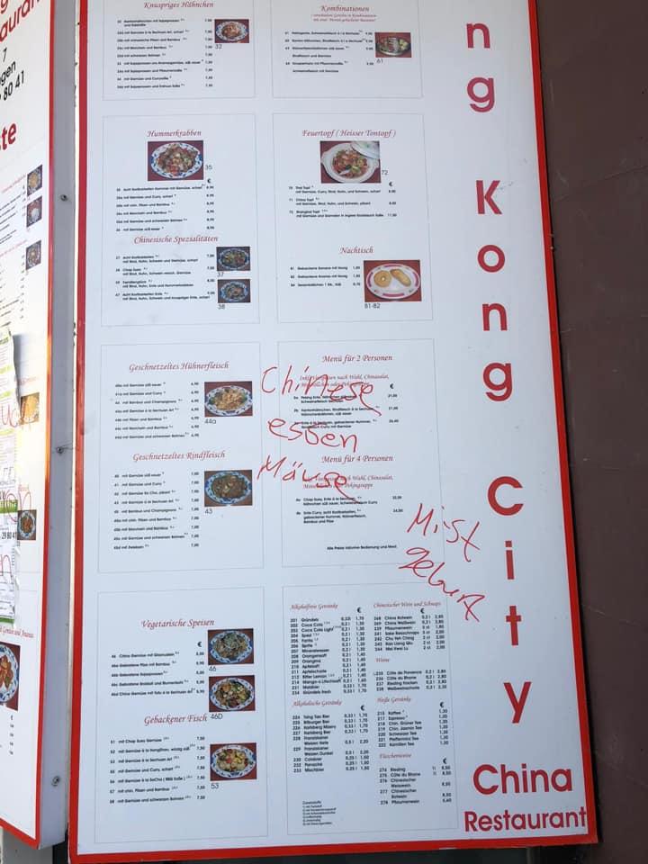 Menu au China Restaurant Hong Kong City, Völklingen
