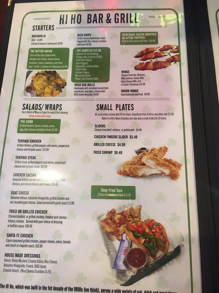 Menu at Hi-Ho Bar & Grill, Saint Joseph