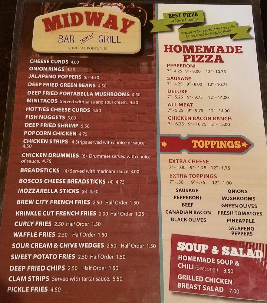 Menu at Midway Bar and Grill, Mineral Point