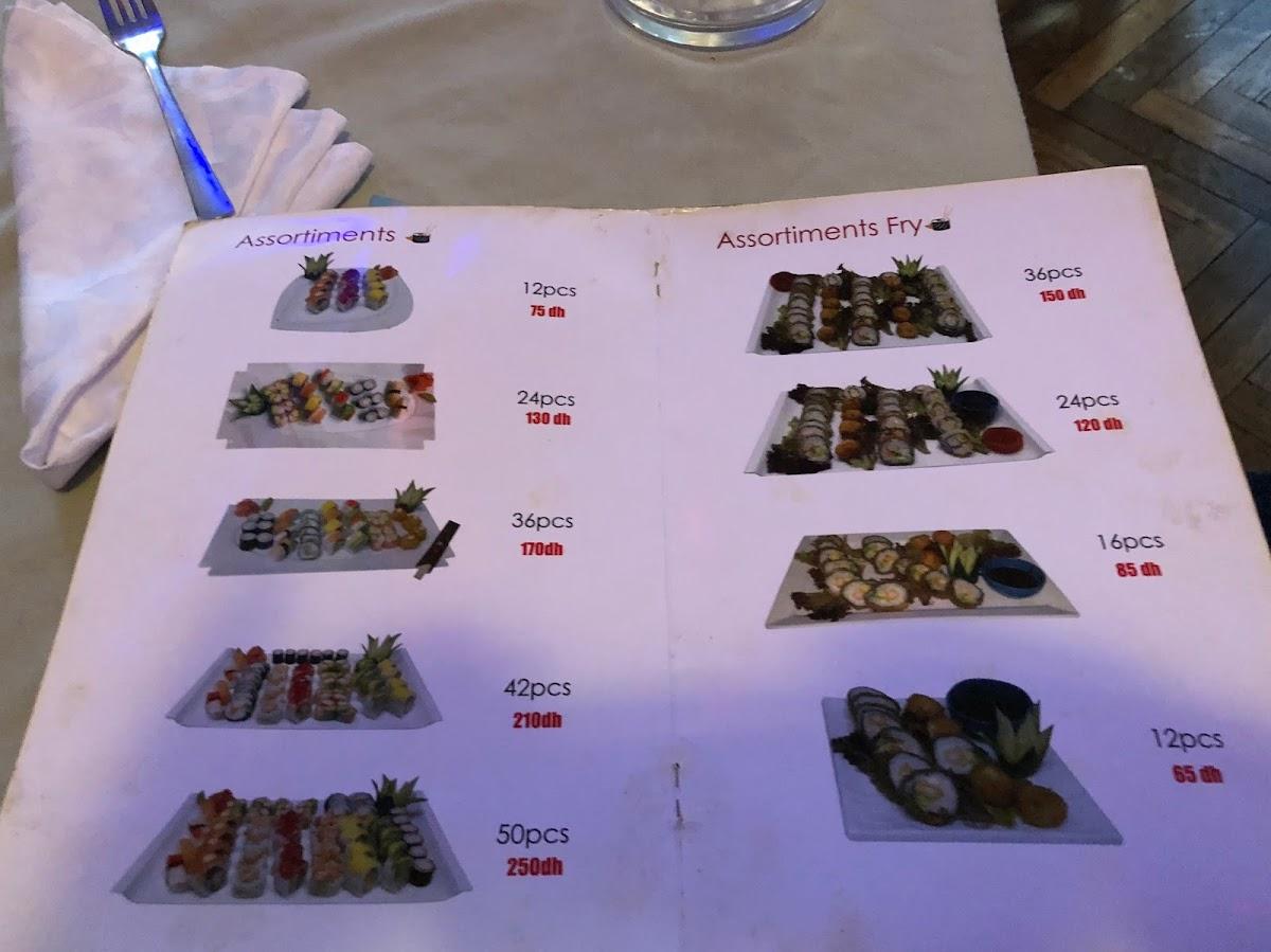 Carta de Restaurant le Tonkin, Casablanca