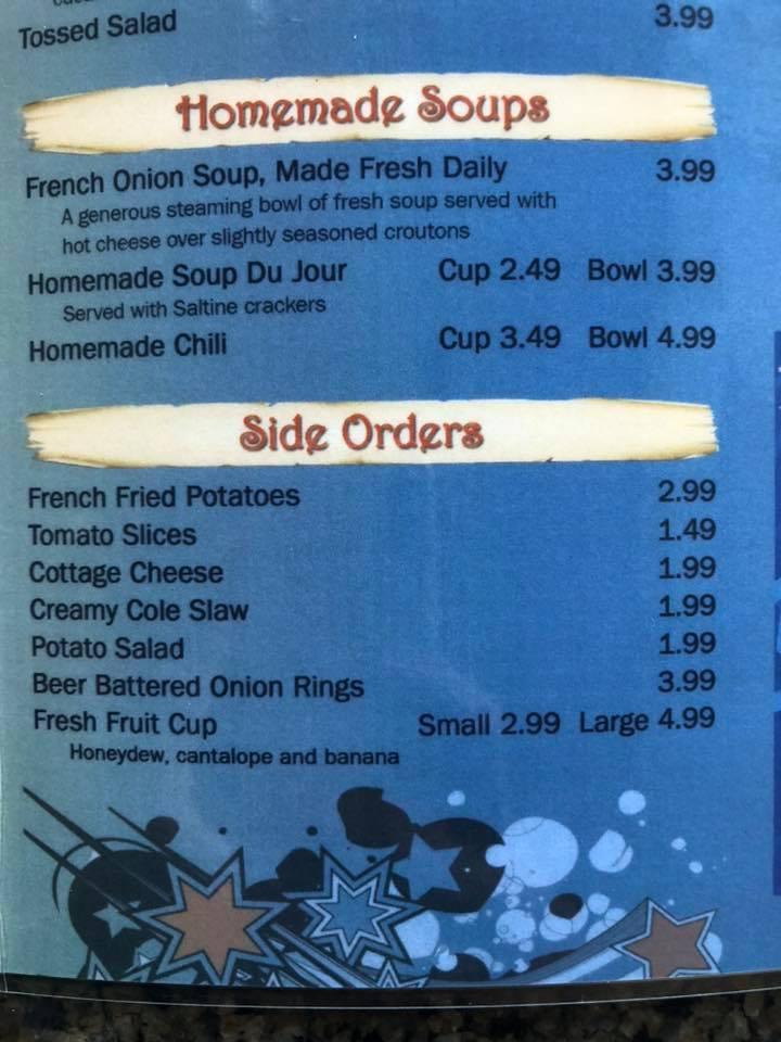 Menu at Blue Moon Diner restaurant, Palm Beach Gardens
