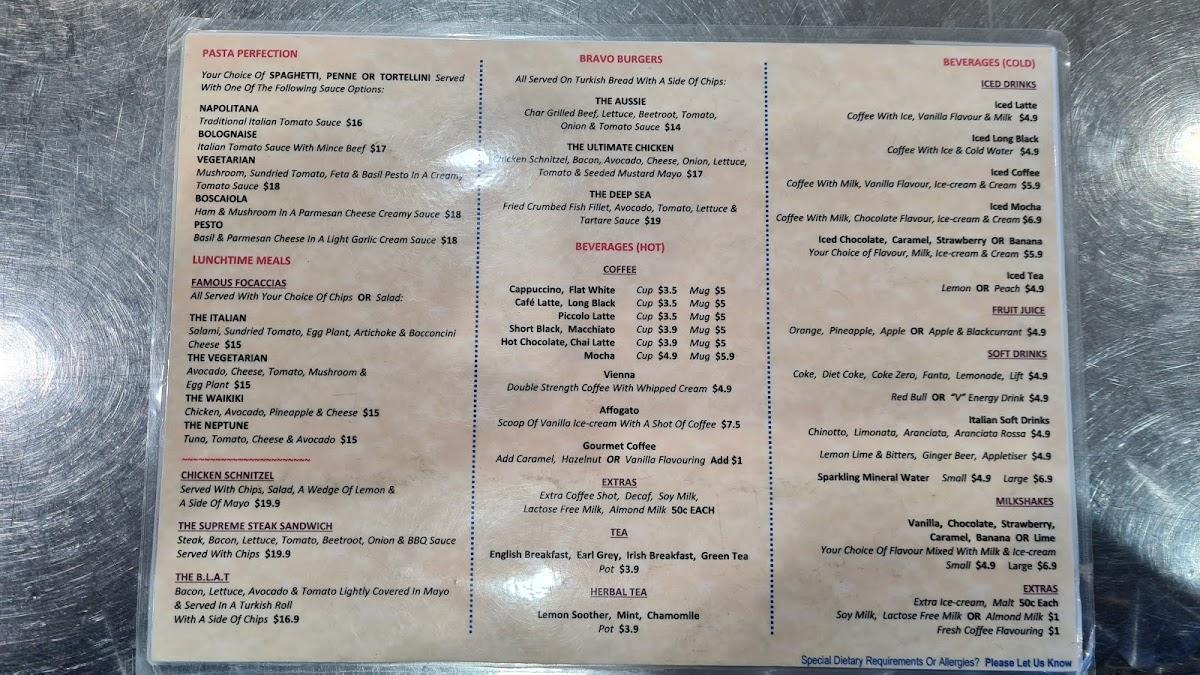 Menu at Cafè SaBu restaurant, North Ryde