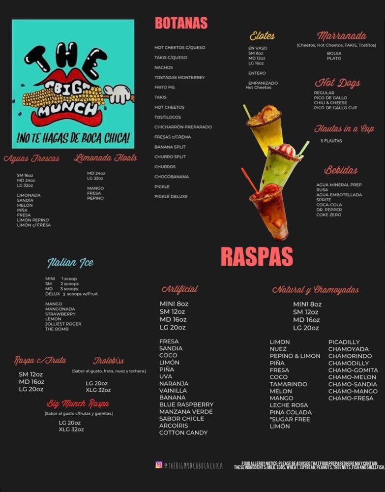 Menu at The Big Munch pub & bar, Brownsville
