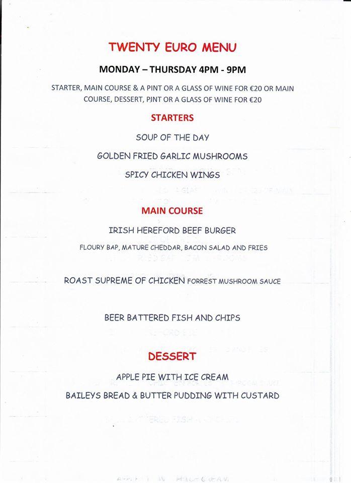 Menu at The Forge pub & bar, Moycullen