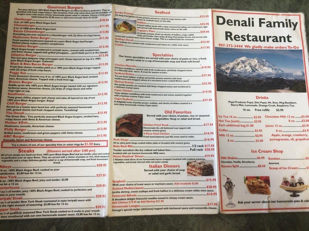 Menu at Denali Family Restaurant, Wasilla, 121 S Lamont Cir