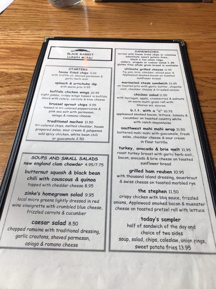 Menu at Black Rabbit pub & bar, Salisbury