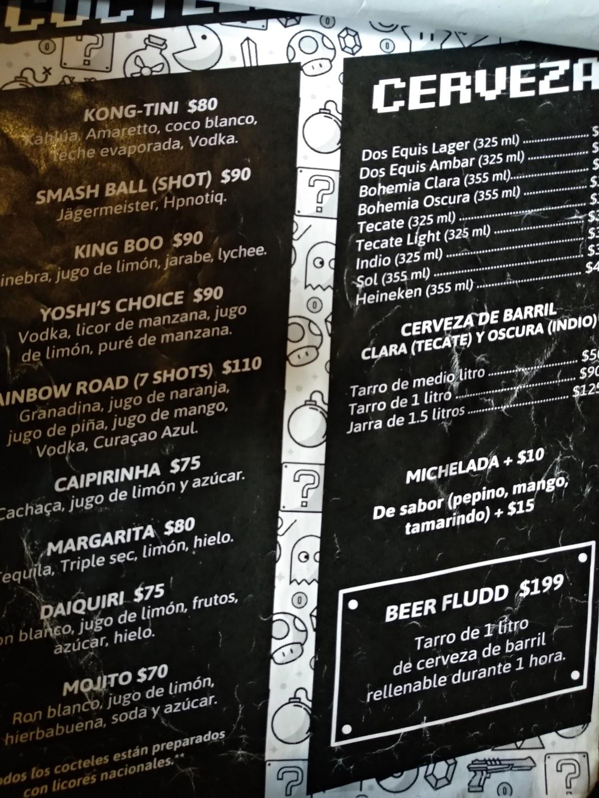 Carta de Checkpoint Game Bar, Ciudad López Mateos