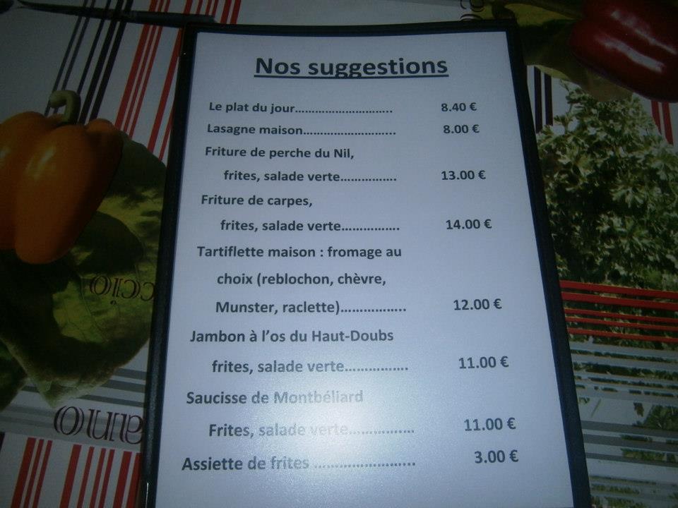 Menu au L'Hibiscus restaurant, Beaucourt