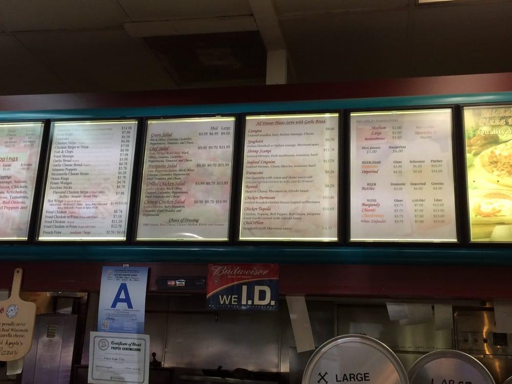 Menu at Michael Angelo's Pizza pizzeria, Ontario