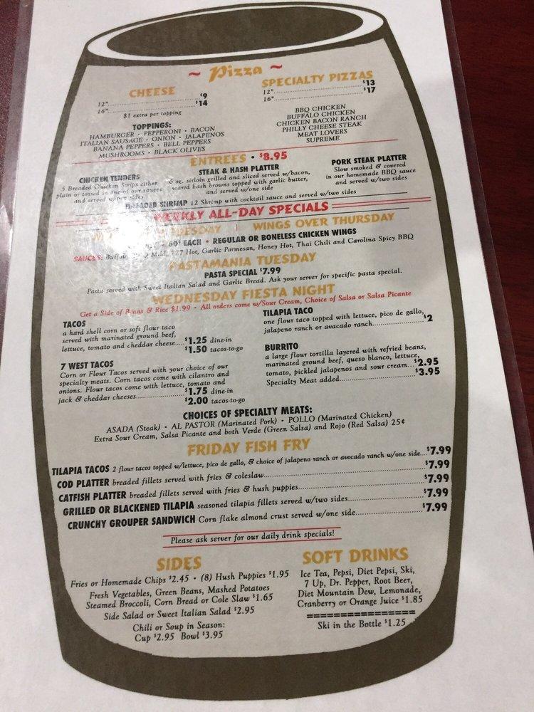 Menu at 7 West Bar & Grill, Trenton