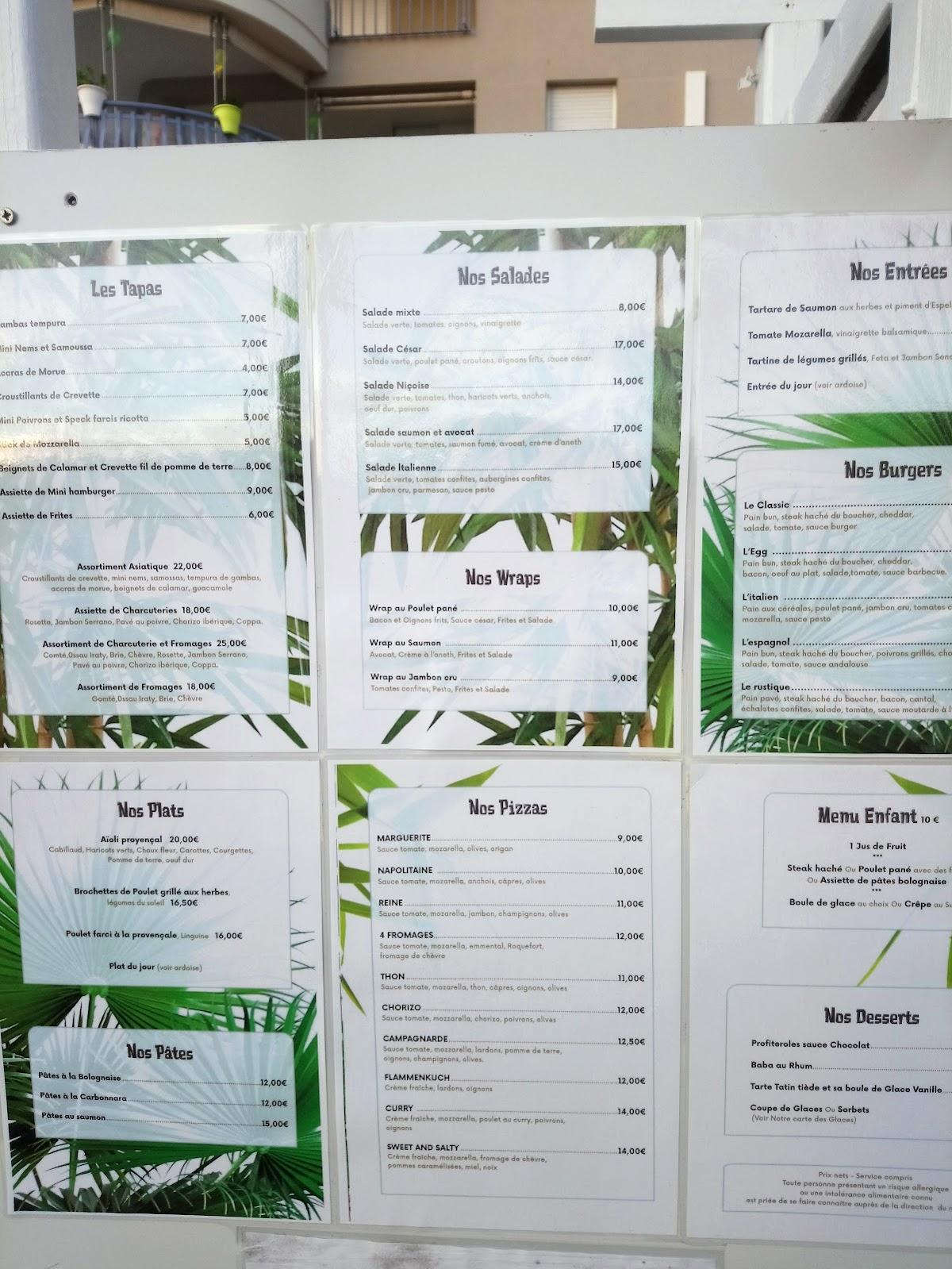 Menu au Le César restaurant, Fréjus
