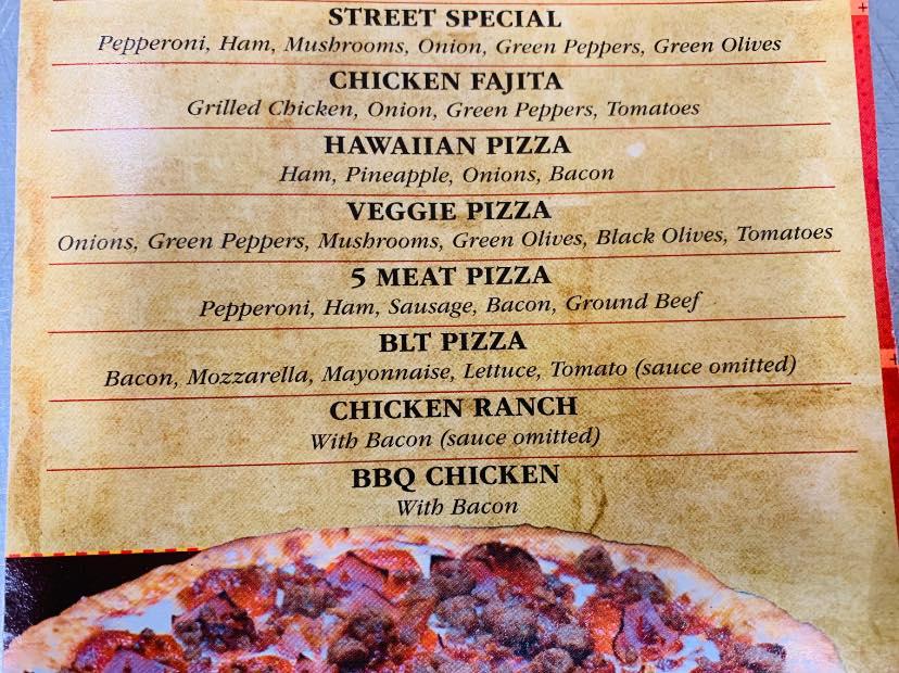 Menu at Main Street Pizza pizzeria, Jonesville