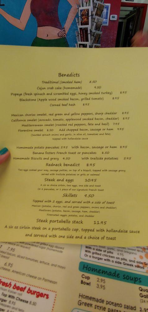 Menu at Toula's Trailside Cafe, Tarpon Springs