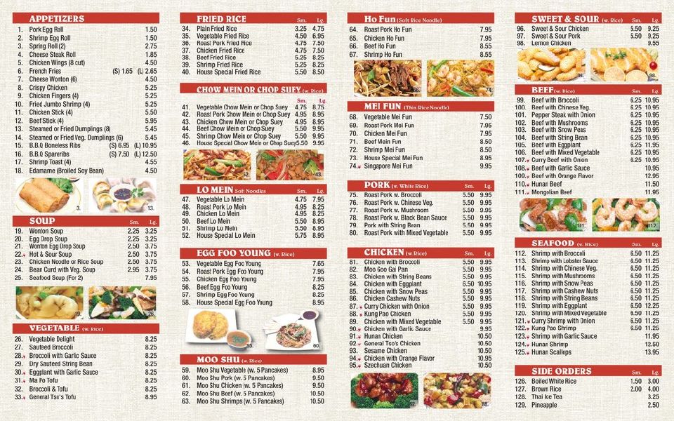 Carta del restaurante Wok Star Kitchen, Roseland