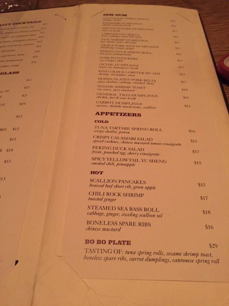 Menu at Buddakan pub & bar, New York City