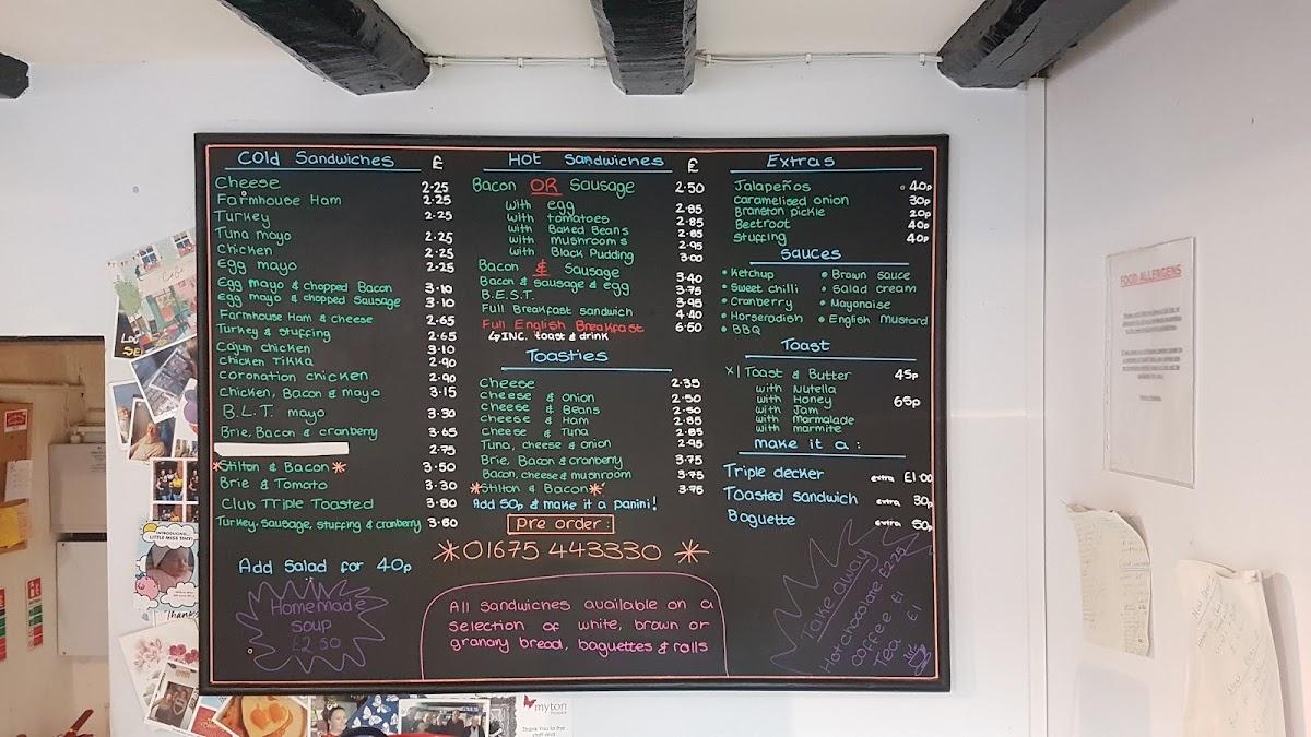 Menu at Sandwiches @ No.6 cafe, Hampton in Arden