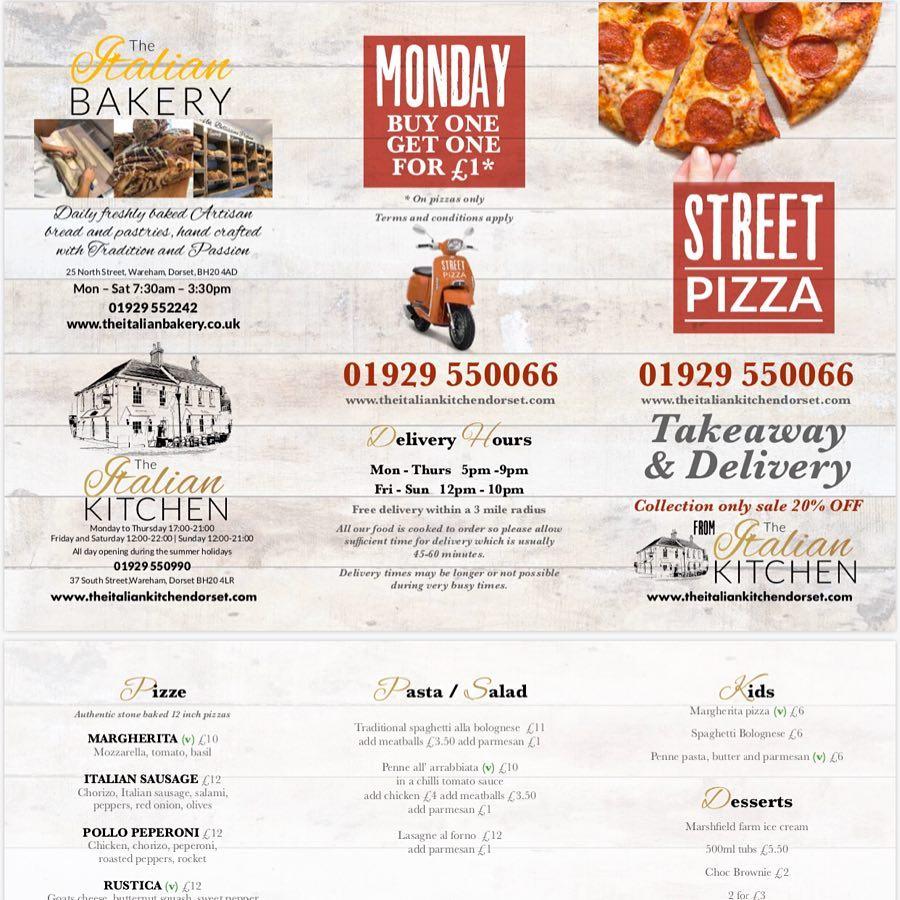 Menu at The Italian Kitchen restaurant, Wareham