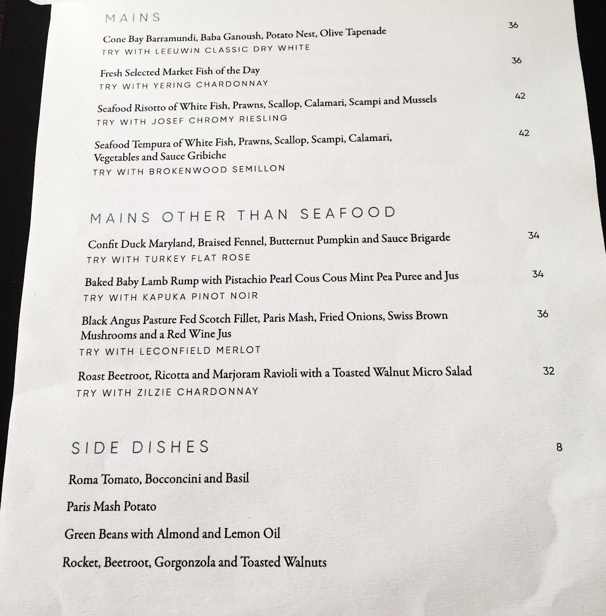 Menu at Boathouse Bar + Dining, Koolewong