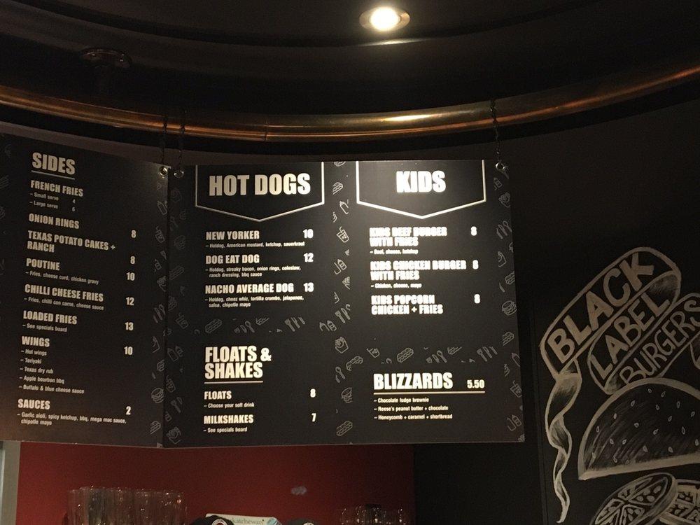 Menu at Burger Junkie restaurant, Launceston