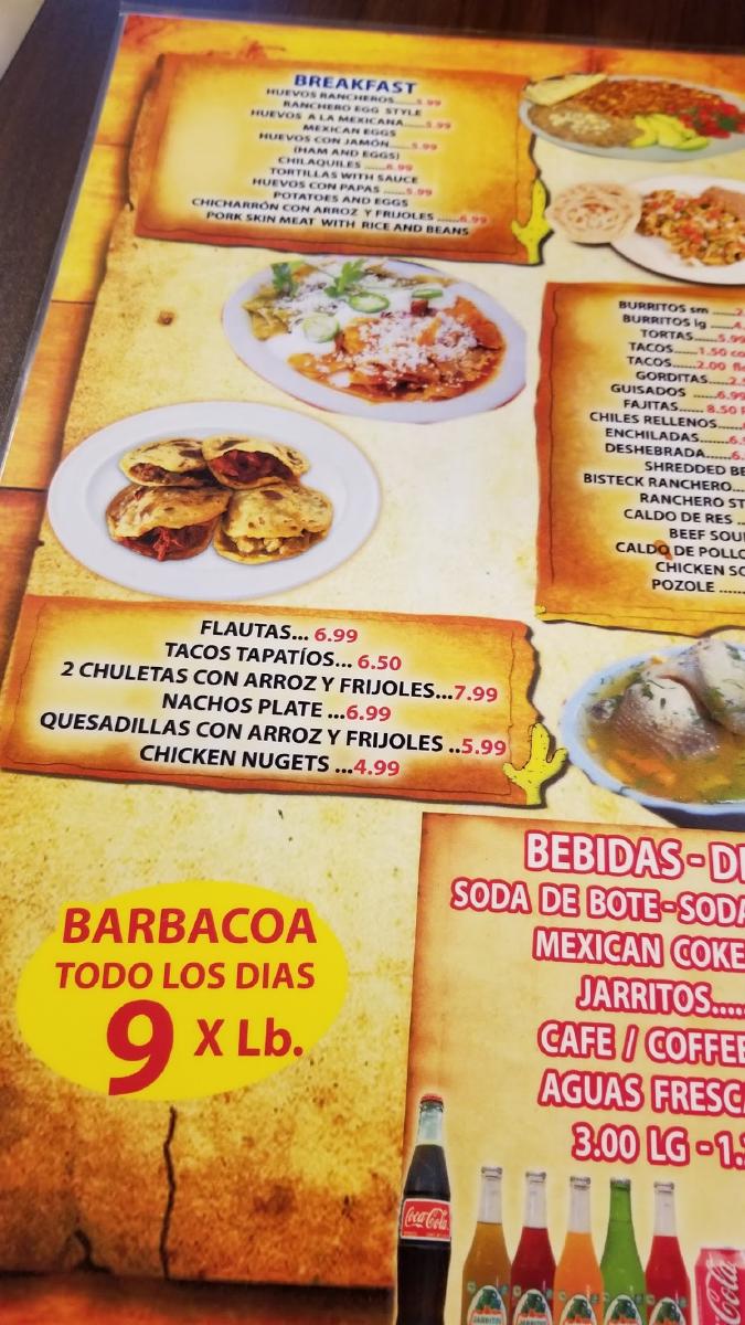 Menu at El Palenque Bakery & Taqueria, Fort Worth