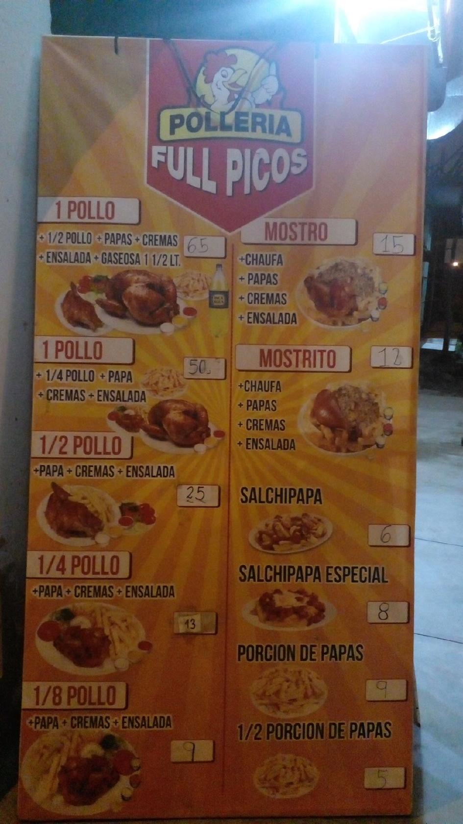 Menu at Full picos 2 restaurant, Ventanilla